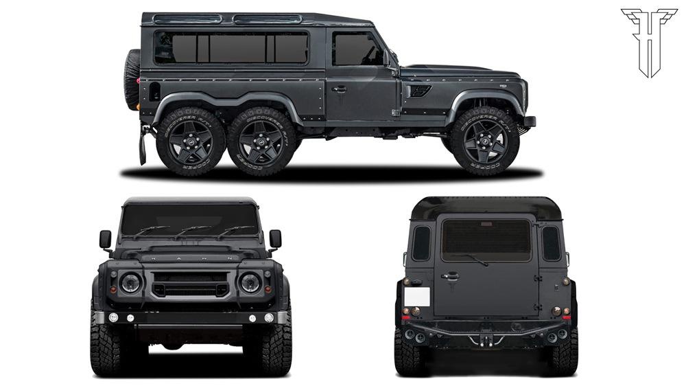Land Rover Defender with six wheels by Kahn Design is ready to be ...